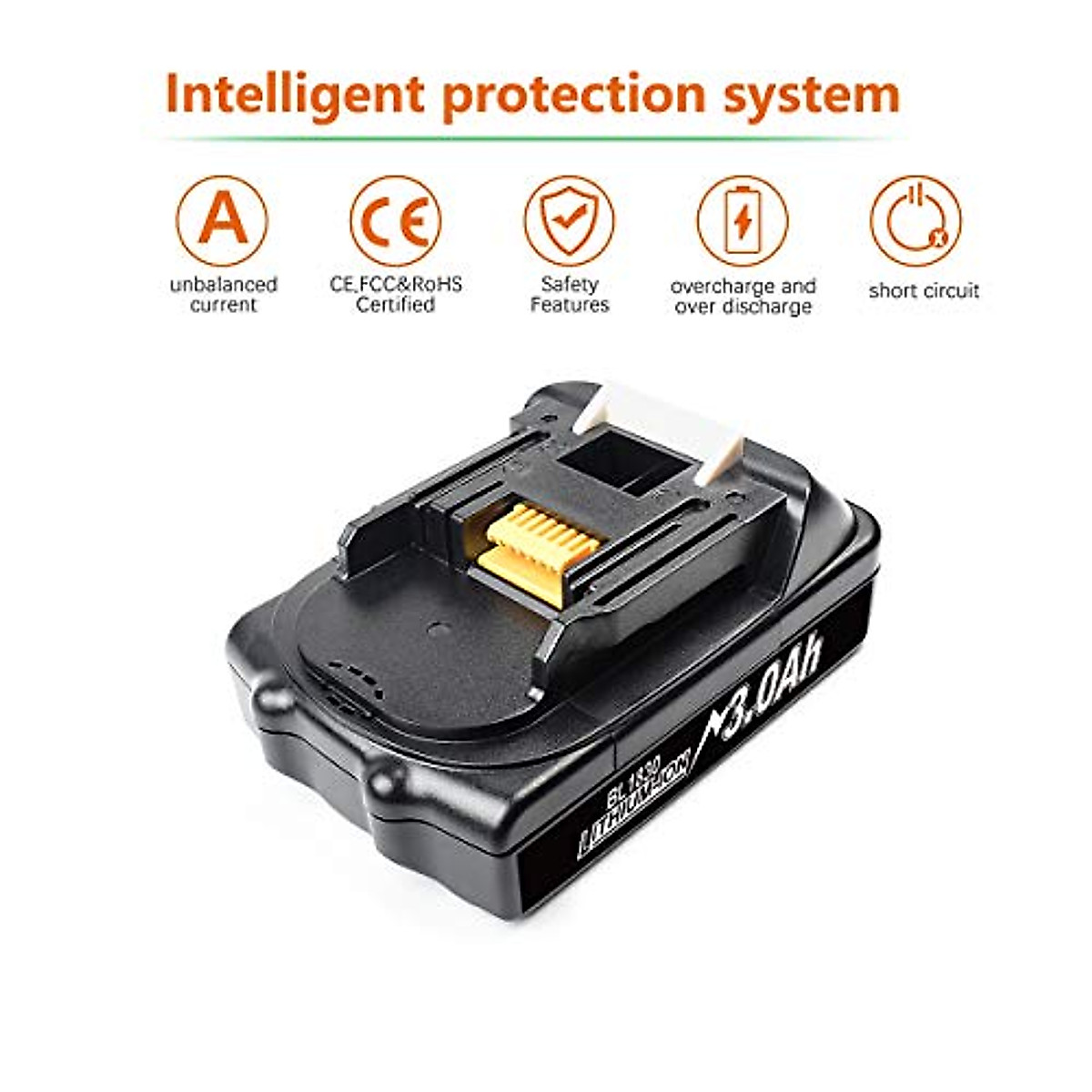 Powtree BL1815 18V 3.0Ah LXT Lithium-ion Replacement Battery for Makita BL1815 BL1830 BL1860 BL1850 BL1840 BL1850B-2 BL1845 BL1815 BL1820 BL1860B Cordless Power Tools Series