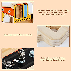 Montessori Screwdriver Board Set, Wooden Montessori Toys, Fun Excavator Busy Board Toddler Real Life Tools, Fine Motor Skills Toys, Preschool Educational Learning Sensory Toys for Kids Toddlers