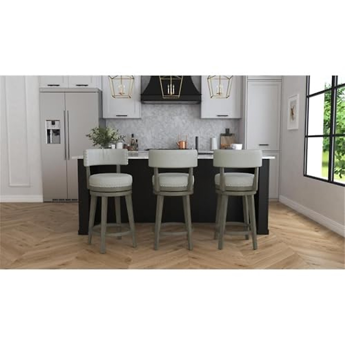 Hillsdale Furniture Lawton Wood Counter Height Swivel Stool Walnut