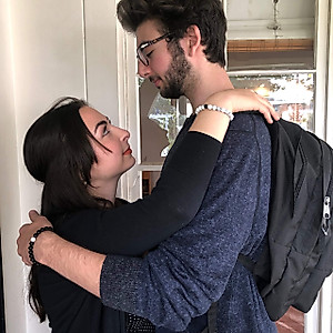 Lucky Feather Long Distance Relationships Couples Bracelets - A Reminder of Love and Strength During Time and Distance Apart (2 Piece Set) Couples Gifts