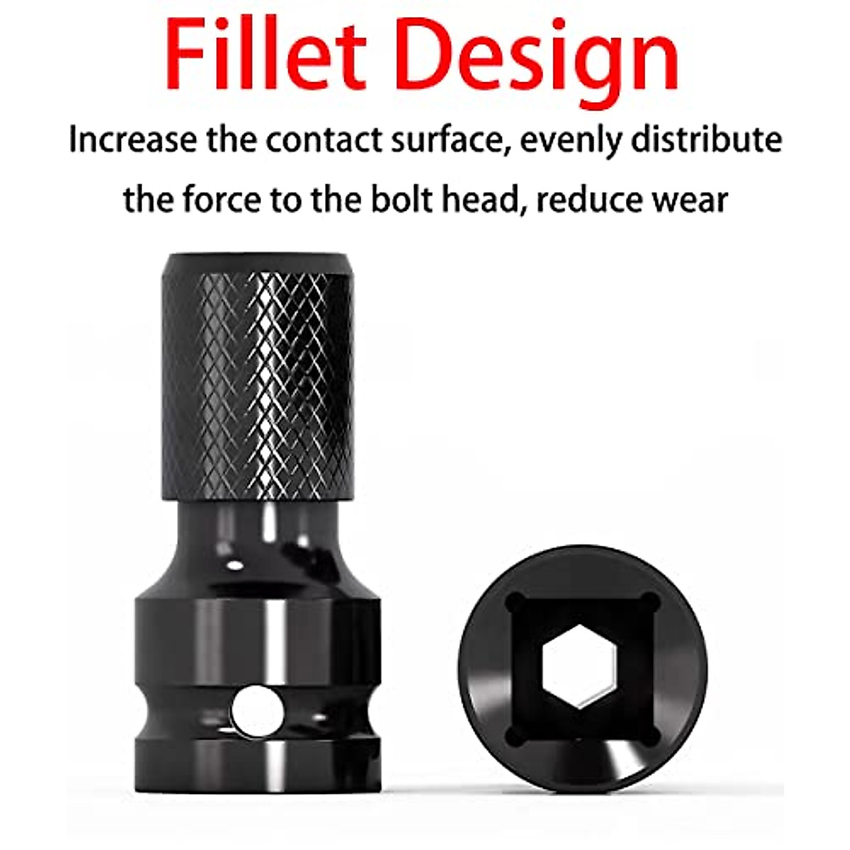 DCA 2PCS 1/2 inch Square Drive to 1/4 inch Hex Female Socket Adapter Converter Chuck Adapter for Impact Air and Electric Wrench