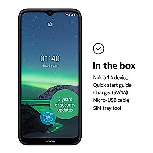 Nokia 1.4 Dual-SIM 32GB ROM + 2GB RAM (GSM Only | No CDMA) Factory Unlocked 4G/LTE Smartphone (Fjord) - International Version