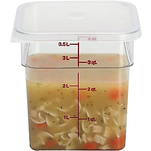 Lumintrail Cambro Polycarbonate Square Food Storage Containers 4 Quart With Lid - Pack of 2 - Food Organizers and Containers