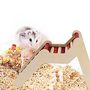 PATKAW Hamster Hideout, 1 Pc Wooden Hamster Ladder Hamster Tunnel Guinea Pig Hideout Toys Hamster Chew Toys Hamster Cage Accessories for Hamsters, Ferrets- 9.04X6.29inch