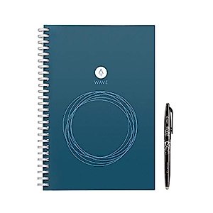Rocketbook Wave Smart Notebook - Dotted Grid Eco-Friendly Notebook with 1 Pilot Frixion Pen Included - Executive Size (6" x 8.8"), Model Number: WAV-E