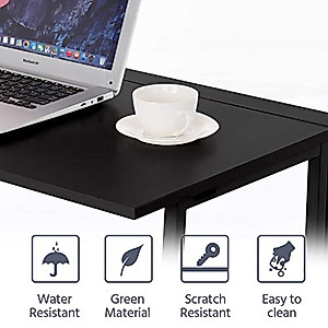 Simpleness Study Desk Folding Laptop Table for Home Office Desk, Efficient Home Laptop Notebook Computer Desk,Bedroom and Living Room Desk (31.5x17.7x29.1inches, Black)