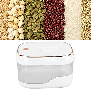 Grain Dispenser, Press Type Rice Bucket Large Capacity Rice Storage Container Dry Food Dispenser with Measuring Cup, Rice Holder Bin Rice Canister for Rice Cereal Flour Snacks (10KG)