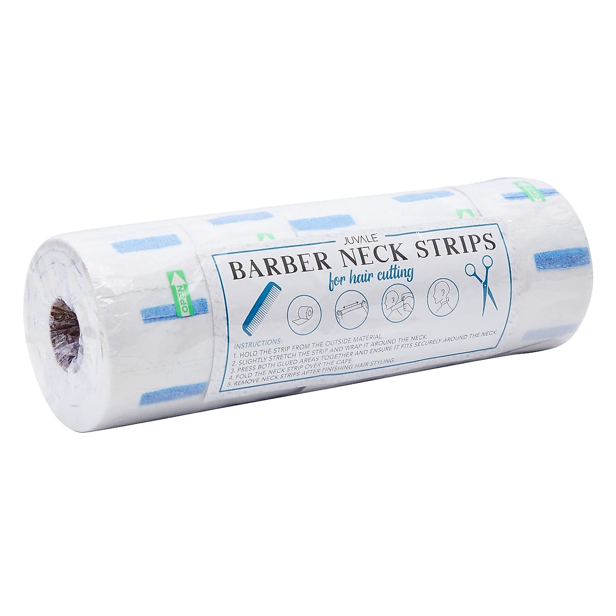 Juvale 500 Pack Disposable Barber Neck Strips for Hair Cutting, Salon, Barbershop Supplies (White, 2.4 x 11 In, 5 Rolls)