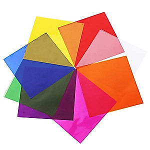 Morepack Cellophane Sheets,120Pcs 7.5x7.5 Inches Cello Sheets, Colored Cellophane Wrap for DIY Arts Crafts Decoration