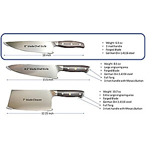 Custom Photo Engraved 8" Chef Knife, Personalized chef knife, Custom 8 inch chef knife, Damascus Steel, Custom chef knife, chef gift, Chef knife with logo (Custom Photo Engraved 8" Chef Knife)