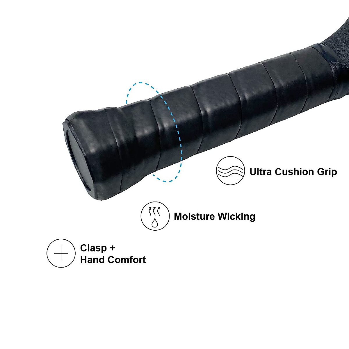 GRANDCOW Beach Tennis Paddle Racket Carbon Fiber with EVA Memory Foam Core Tennis Padel (2Pcs Black)