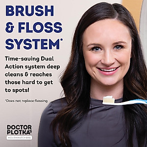 MOUTHWATCHERS Dr Plotkas Extra Soft Flossing Toothbrush Manual Soft Toothbrush for Adults | Ultra Clean Nano Toothbrush | Good for Sensitive Teeth and Gums | 1 Blue Toothbrush