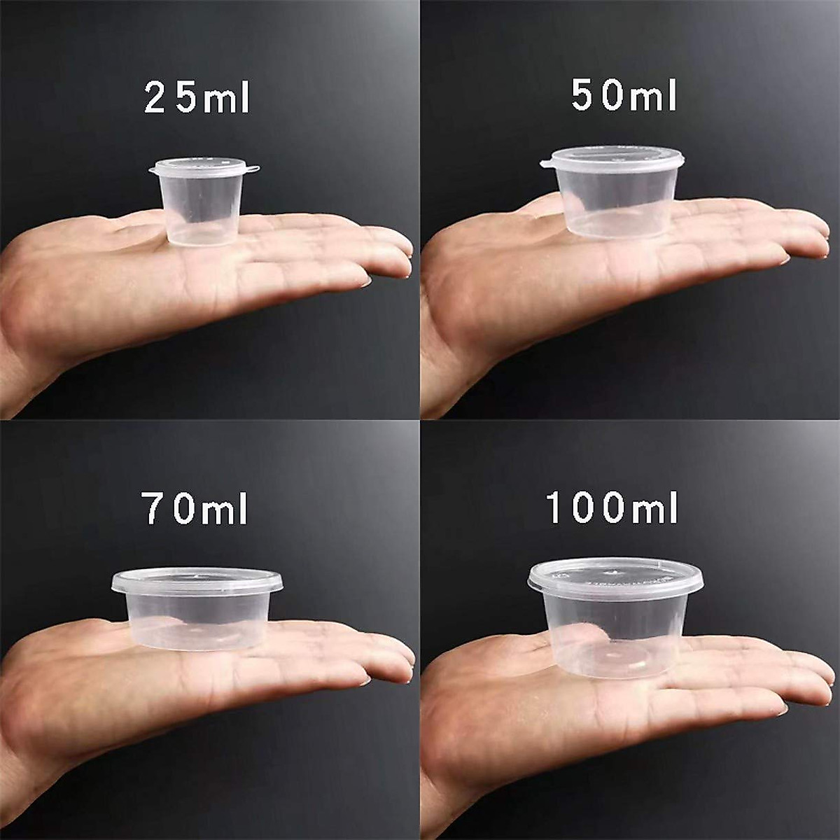 WellieSTR 500 PACK 35ml Mini Plastic Disposable Portion Cups With Lids