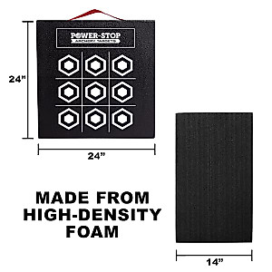 Power-Stop Archery Targets - 24" High-Density Big Block Foam Target for Broadheads and Field Tips