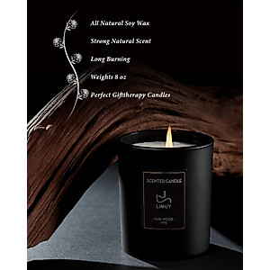 Scented Candles for Men,Sandalwood & Rose Candle, Valentine Candles,8 Oz Soy Candles for Home Scented, Masculine Candle,Wood Wicked Candles for Valentine’s Day Gifts,Vanilla Candle in Black Jar