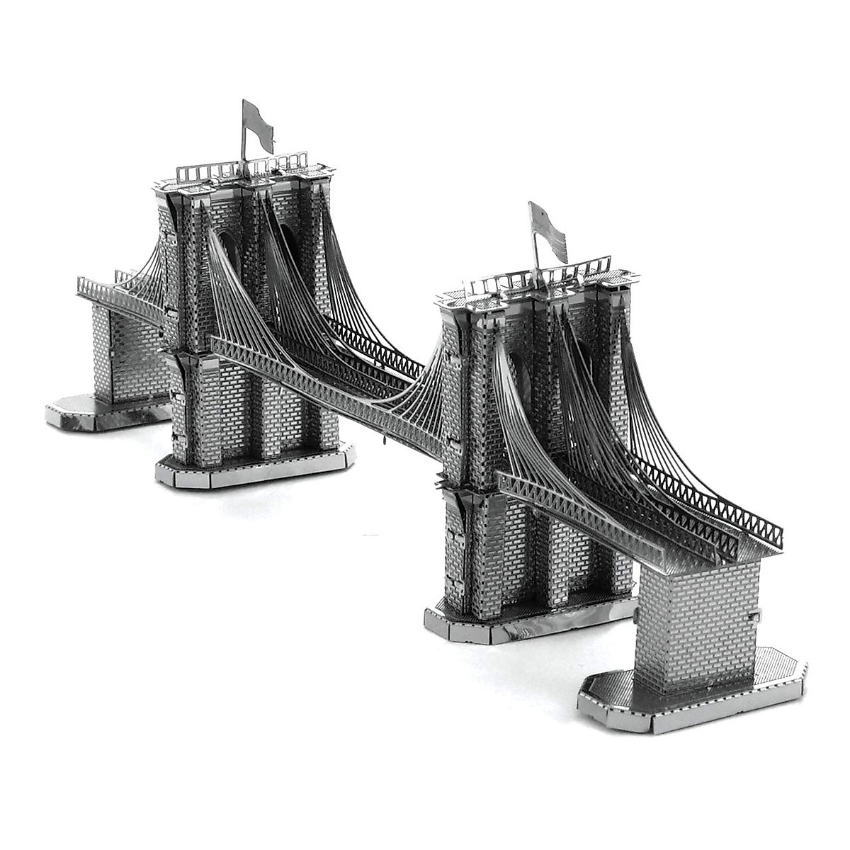 Fascinations Metal Earth Brooklyn Bridge 3D Metal Model Kit Bundle with Tweezers