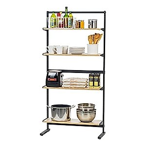 IRIS USA Portable Shelving Unit with 4 Adjustable Shelves for Office, Laundry, Kitchen, Bedroom, Bathroom, Apartments and Other Small Rooms.