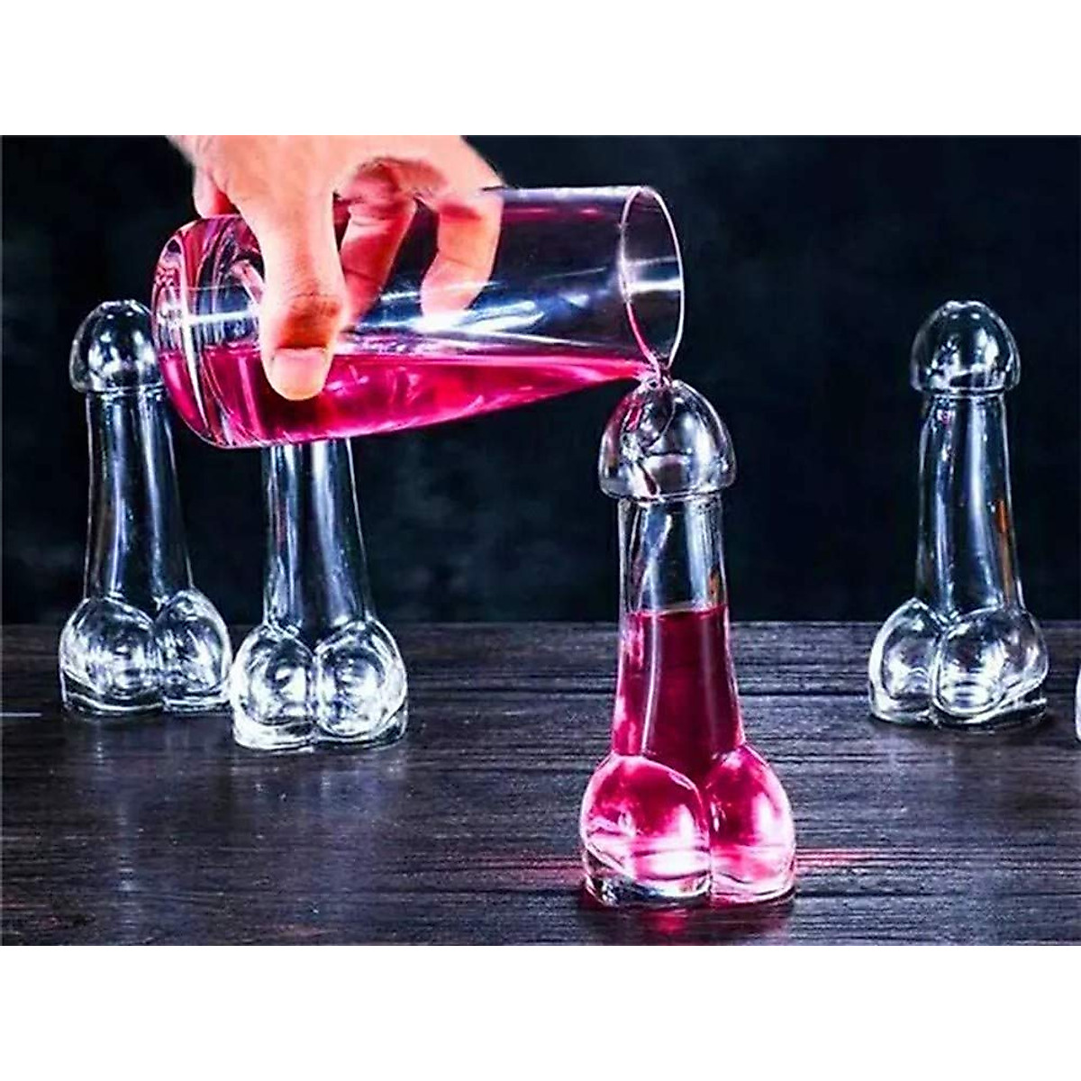 Bar Parties Glass Cocktail Cups, Funny Penis Cocktails Shot Cup Whisky Wine Sex Crystal Bottle Spirit Shot Glass for Bachelor Bachelorette Parties Gift Bottle