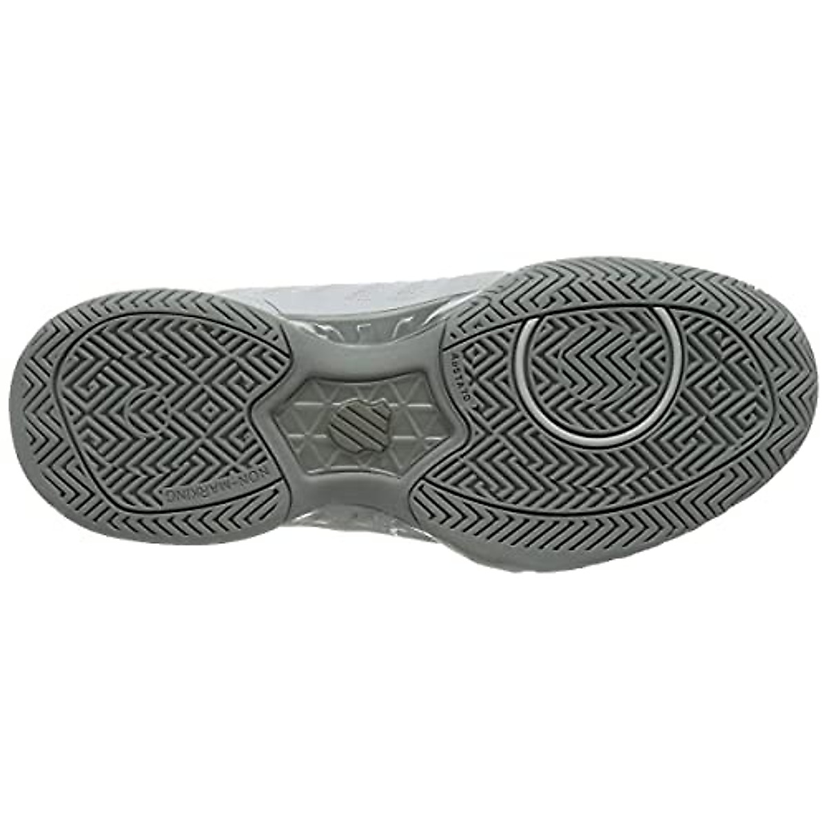 K-Swiss Women's Bigshot Light 4 Tennis Shoe, White/Highrise/Silver, 8 M