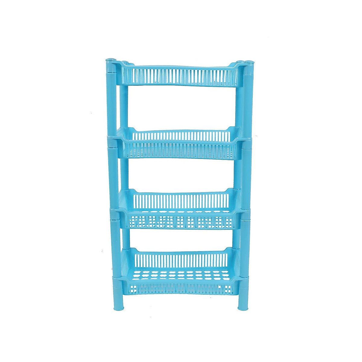 Qtqgoitem Plastic Kitchen Bath 4 Layers Shelf Detergent Storage Rack Blue (model: a1c 316 207 a34 88a)
