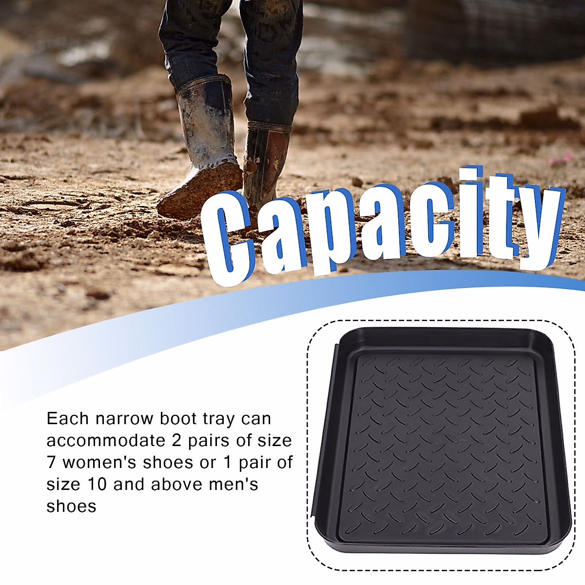 lvifloae Small Boot Tray Entryway Indoor Shoe Mat Tray Wet Rubber Boot Tray For Floor Protection Home Office Hotel Outdoor Or Indoor 13.78 x 10.83 x 1.18in