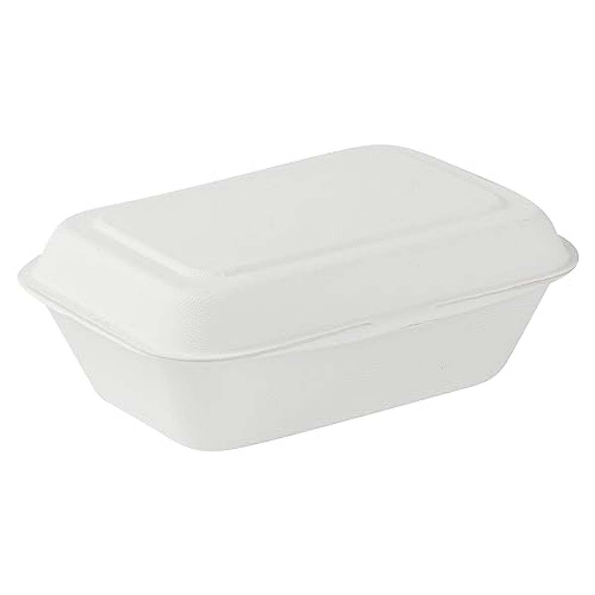 Restaurantware Pulp Safe No PFAS Added 20 Ounce Clamshell Boxes 100 Disposable Containers - Home Compostable Microwavable And Freezable White Bagasse Containers Built-In Hinged Lid