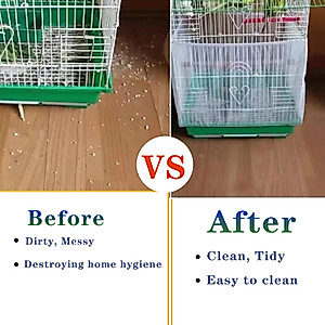 LWFCOEE Bird Cage Seed Catcher, BirdCage Skirt Guard, Adjustable Soft Nylon Mesh Bird Cage Netting Cover for Round Square Medium Bird Cages Circumference 40-60 Inch, White