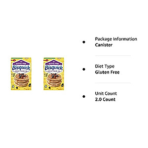 Betty Crocker Bisquick Baking Mix, Gluten Free Pancake and Waffle Mix, 16 oz Box (Pack of 1) Pack of 2
