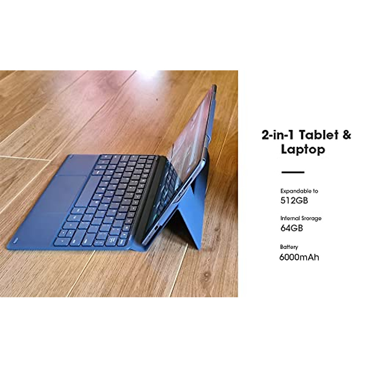 CWOWDEFU Gaming Tablet 10 Inch with Keyboard Android Tablet Octa Core 64GB 1080p Full HD INCELL Touchscreen Tablet 2.4G / 5G WiFi Tabletas GPS