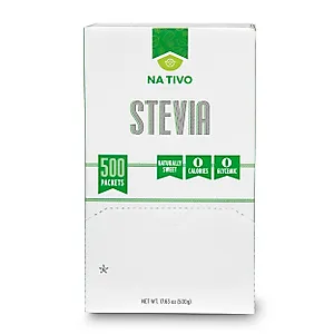 Stevia + Erythritol 1:8 Sweetener - 500 packets | 1 packet = 2 tsp of sugar | Healthier Sugar Substitute - 0 Calories - 0 Glycemic Index - Keto and Paleo - 0 Net Carbs - Non-GMO - NaTivo Wellness