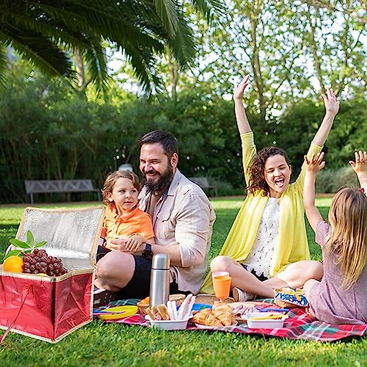 UPKOCH Cake Decorations Insulated Food Bag Cooler Bag Grocery Tote Insulation Bag Pizza Warmer Thermal Food Carrier for Hot and Cold Meal Red Insulated Bag