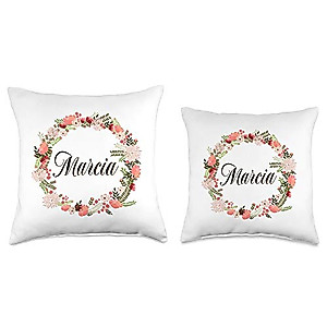 GRAPHIC 365 Personalized First Name Marcia Flourish Decorative Throw Pillow, 16x16, Multicolor