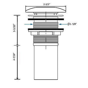 Pop Up Drain Stoper with Overflow Bathroom Sink Drain Lavatory Basin Sink Drain Chrome Finished