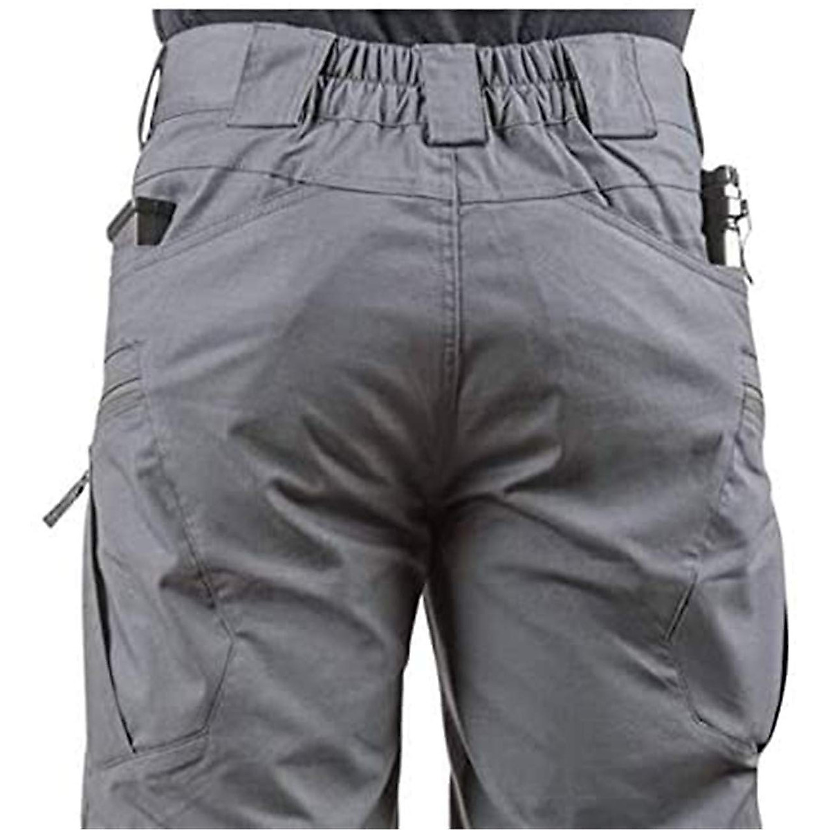 LELEBEAR 2021 Upgraded Tactical Waterproof Pants, Mens Waterproof Hiking Tactical Trousers for Combat Outdoor Hiking (Gray Shorts, Small)