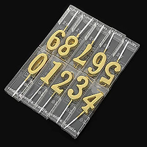 Yaomiao 10 Pieces Birthday Numeral Candles Cake Numeral Candles Number 0-9 Glitter Cake Topper Decoration for Birthday Party Favor (Gold)