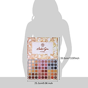 UCANBE 54 Color Eyeshadow Makeup Palette + 15 PCS Eye Brushes Set, Professional Matte Shimmer Eye Shadow Kit Highly Pigmented Long Lasting Waterproof Make up Pallet