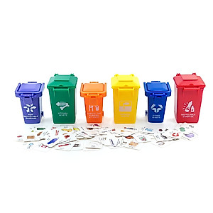 Nuanmu Trash Can Toy Kids Push Toy Vehicles Garbage Can 2 Style of 6 Colors