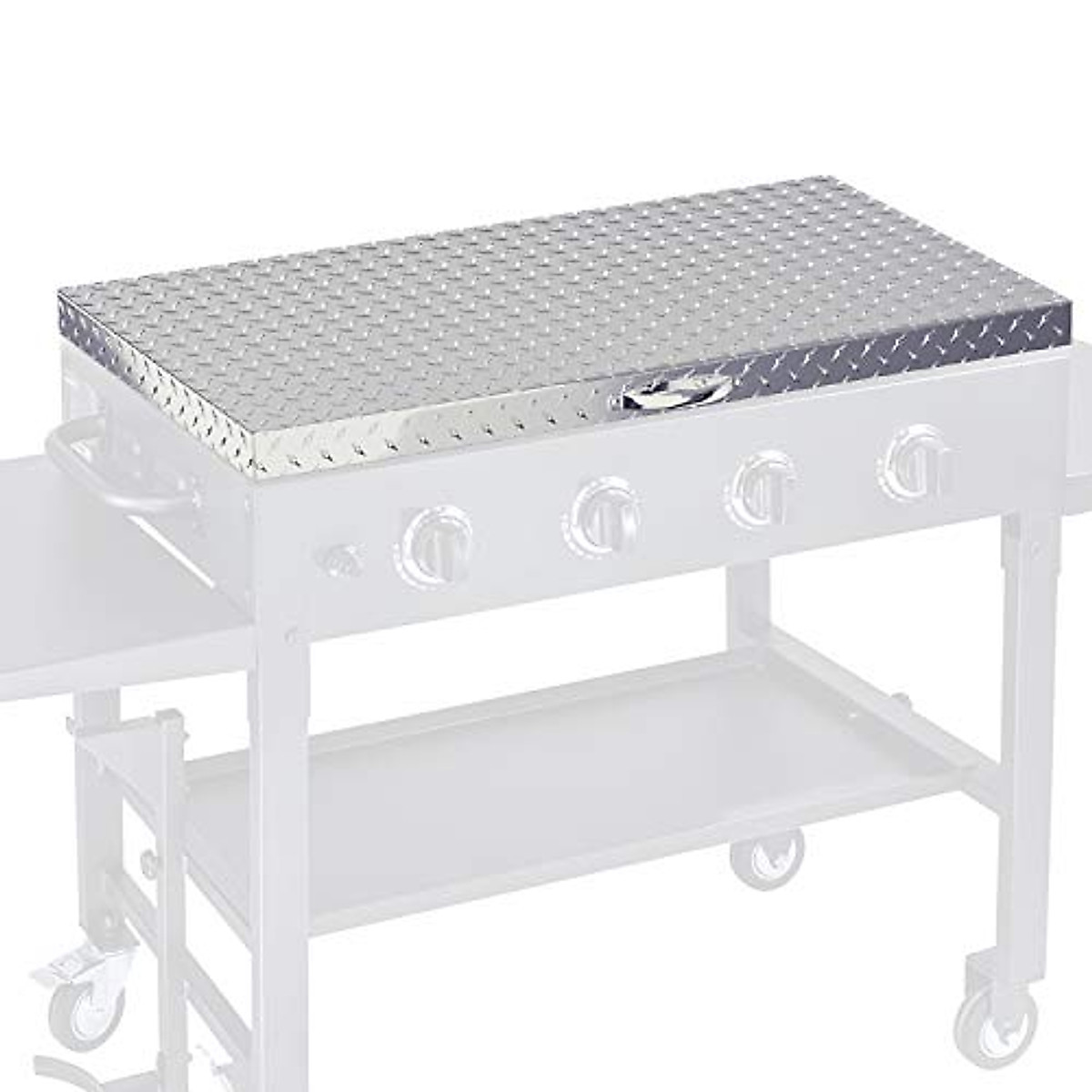 Griddle Cover 36" and 28" Works for Blackstone Griddle Cover 36 &28 inch Waterproof Diamond Plated Lightweight Aluminum Hard Top Lid with Stainless Steel Handle for Outdoor BBQ Hood Grill Accessories