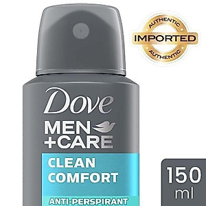 Dove Men+Care Antiperspirant Dry Spray Deodorant for Men Clean Comfort 48 Hour Sweat and Body Odor Protection 3.8 oz 3 Count