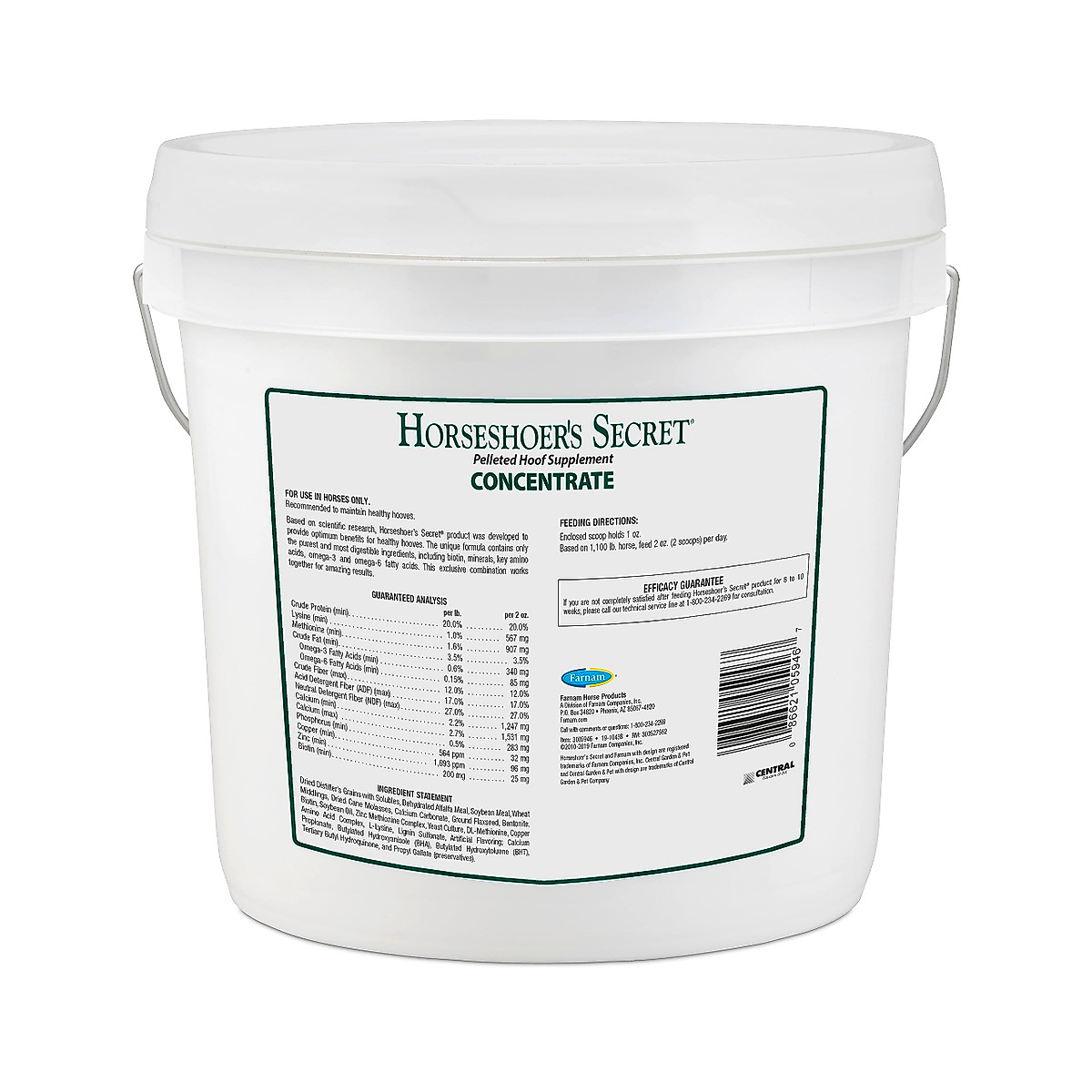 Farnam Horseshoer's Secret Pelleted Hoof Supplements Concentrate, Economic formula with 25 mg. of biotin per 2 ounce serving, 11.25 lb, 90 day supply