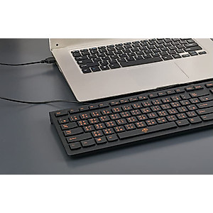 HYNAK Wired USB Keyboard, Gaming Keyboard Home Office, Work or Personal Computer Shortcuts for Notebook Computer, Chinese Beginners Computer, PC, Laptop, Black