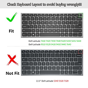 Keyboard Cover Skin for Dell Latitude 7410 7420 7430 7440 5440 5420 5430 5431 14" Notebook, Dell Latitude 7520 15.6 inch/Dell Latitude 9420 9430 9510 9520, Dell Latitude 14" 15.6" Accessories-Blue