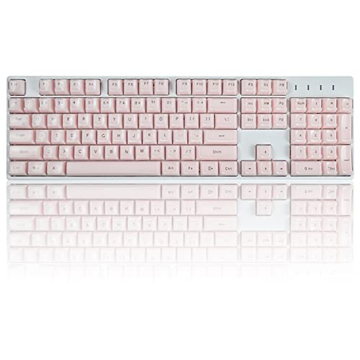 COTAIWA Crystal Keycaps,Ice Crystal Keycap，ABS Jelly Key caps Set for 61 68 104 Mechanical Gaming Keyboard OEM Profile English Layout(Pink)