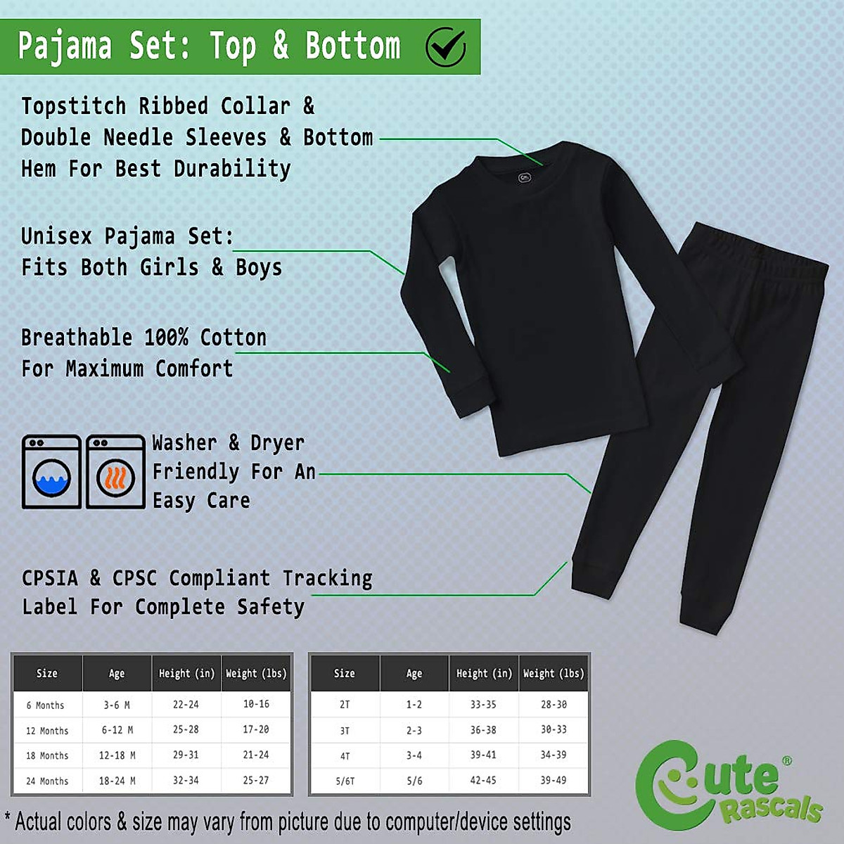 Custom Boy & Girl Cotton Toddler Pajamas Alhamdullilah It's My First Ramadan Arabic Baby Sleepwear Pajama Set Snug Fit Black Design Only 12 Months