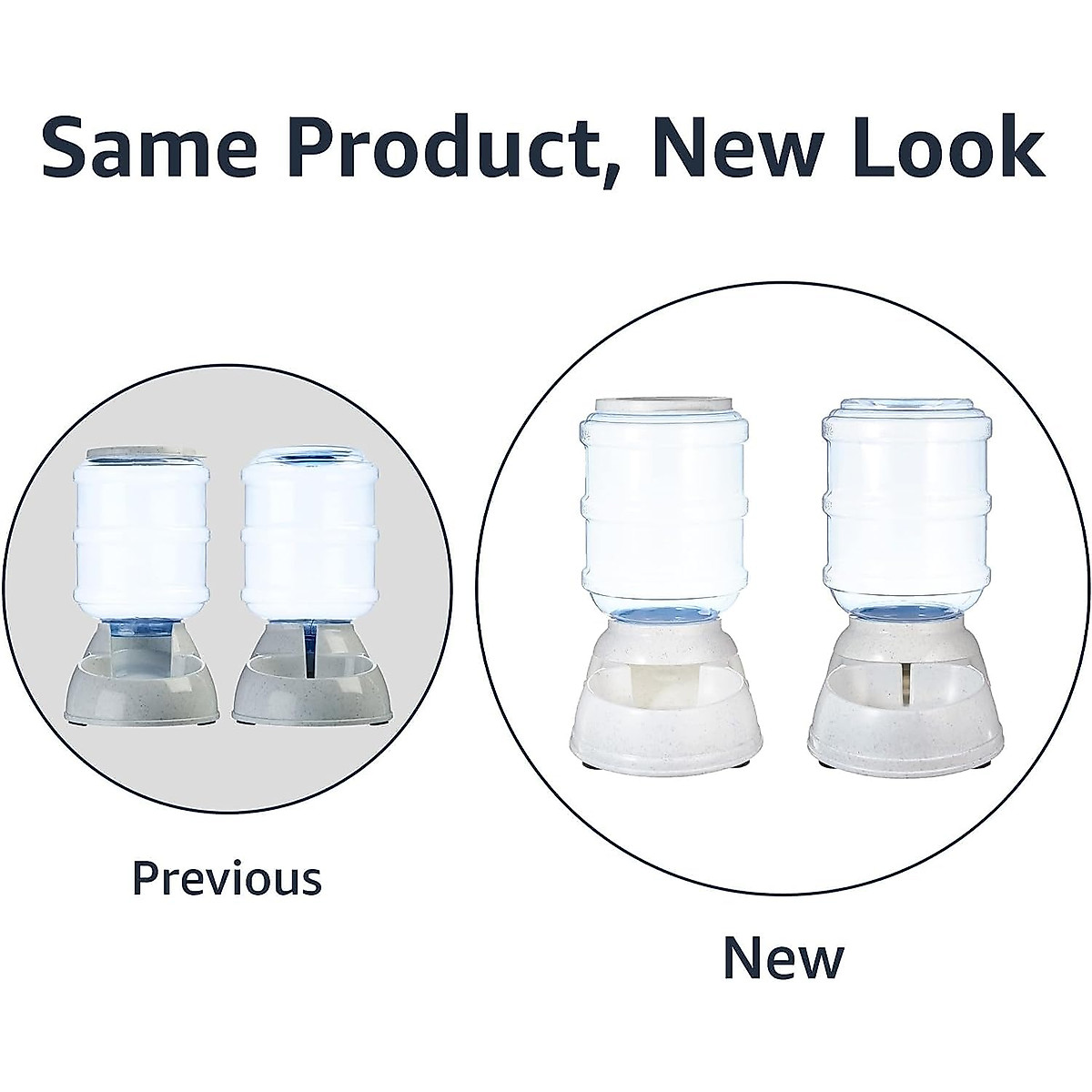 Amazon Basics Automatic Dog Cat Water Dispenser Gravity Feeder Set, Small, 6-Pound Food Capacity, 1-Gallon, Gray