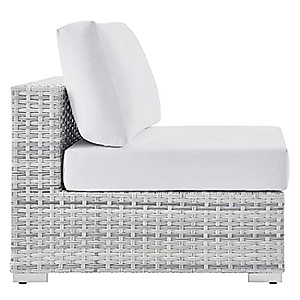 Modway EEI-4298-LGR-WHI Convene Outdoor Patio Chair Armless, Light Gray White