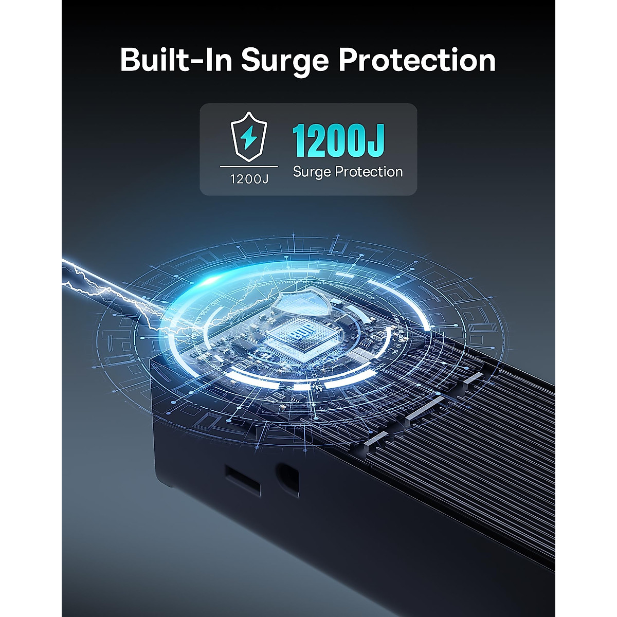 Baseus Charging Station 100W, 7-Port GaN USB C Charger Power Strip Surge Protector 1200J with 5ft Extension Cord, Fast Charging Desktop Outlet Extender for Laptop, MacBook, iPhone, Travel, Work