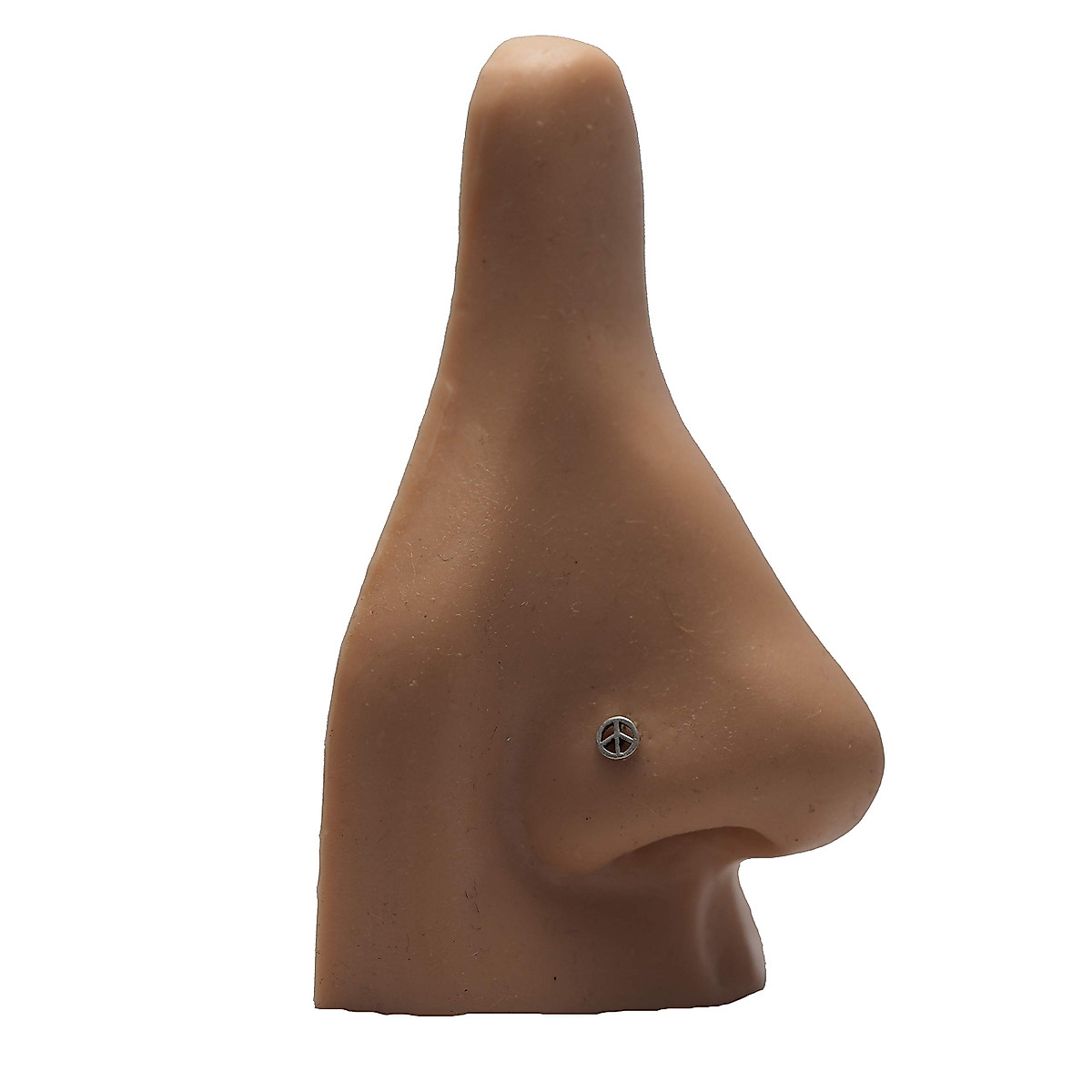 Nose Stud,Peace Sign Nose Stud Sterling Silver Nose Stud/Nose Screw, Jewelry Nose Stud, Body Piercing Jewelry, Nose Piercing (18g Right Screw)