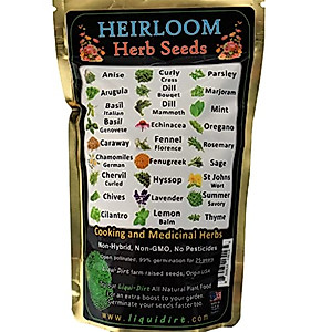 Heirloom Seeds Combo Pack Veggie Over 8000 Seeds and Herbs Packs Over 15,000 Seeds - Medicinal and Cooking Herb Seeds 27 Varieties and Fruit Vegetables 38 Varieties for Your Garden (Herb and Veggie)