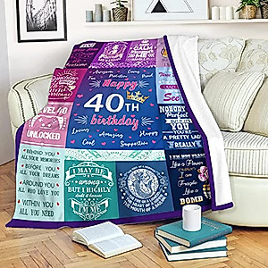 40th Birthday Gifts for Women 40 Year Old Birthday Gifts 40 Year Blanket Gifts 40th Funny Gift Idea 40th Birthday Gift Ideas Gifts for 40 Year Old Female Women Girl Bestie Sister (40th, 50"x60")